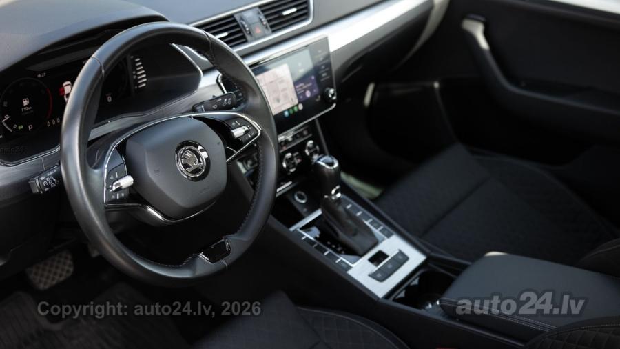 Black Skoda SuperB 2023 in Tallinn, with an engine capacity of 1.50 L and mileage of 59 thousand km for 24900 €, photo 12 on AUTOMOTO.COM.LV