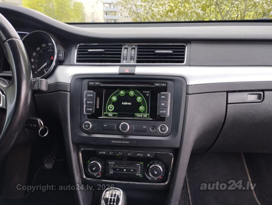 Black Skoda SuperB 2014 in Tartu, with an engine capacity of 1.60 L and mileage of 279 thousand km for 5500 €, photo 7 on AUTOMOTO.COM.LV