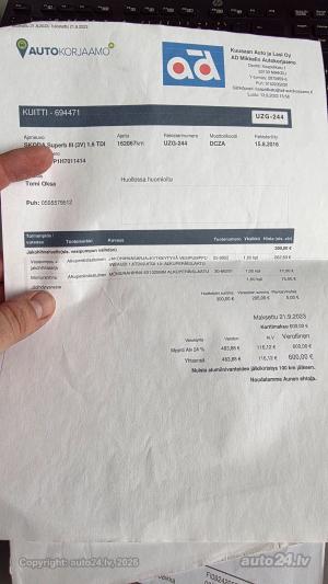 Черный Шкода Суперб 2016 в Тарту, объемом двигателя 1.60 л и пробегом 228 тыс. км за 8999 €, фото 26 на AUTOMOTO.COM.LV
