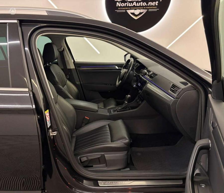 Black Skoda SuperB 2019 in Marijampole, with an engine capacity of 1.97 L and mileage of 221 thousand km for 18450 €, photo 15 on AUTOMOTO.COM.LV