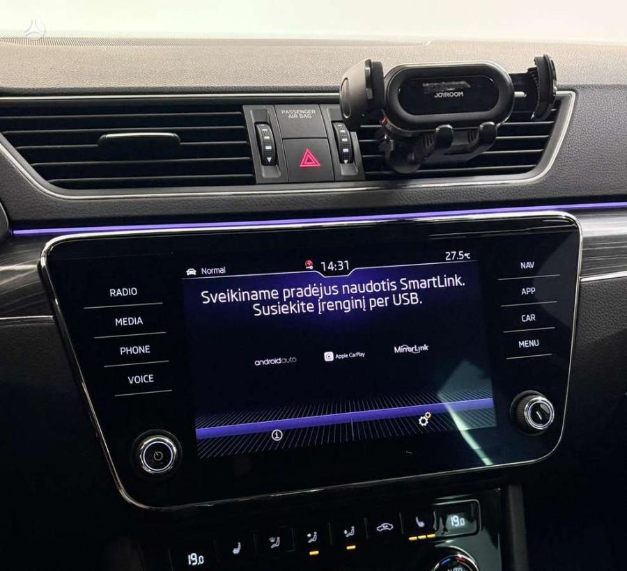 Black Skoda SuperB 2019 in Marijampole, with an engine capacity of 1.97 L and mileage of 221 thousand km for 18450 €, photo 26 on AUTOMOTO.COM.LV