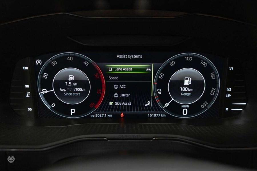 Black Skoda SuperB 2021 in Vilnius, with an engine capacity of 2.00 L and mileage of 162 thousand km for 21650 €, photo 19 on AUTOMOTO.COM.LV