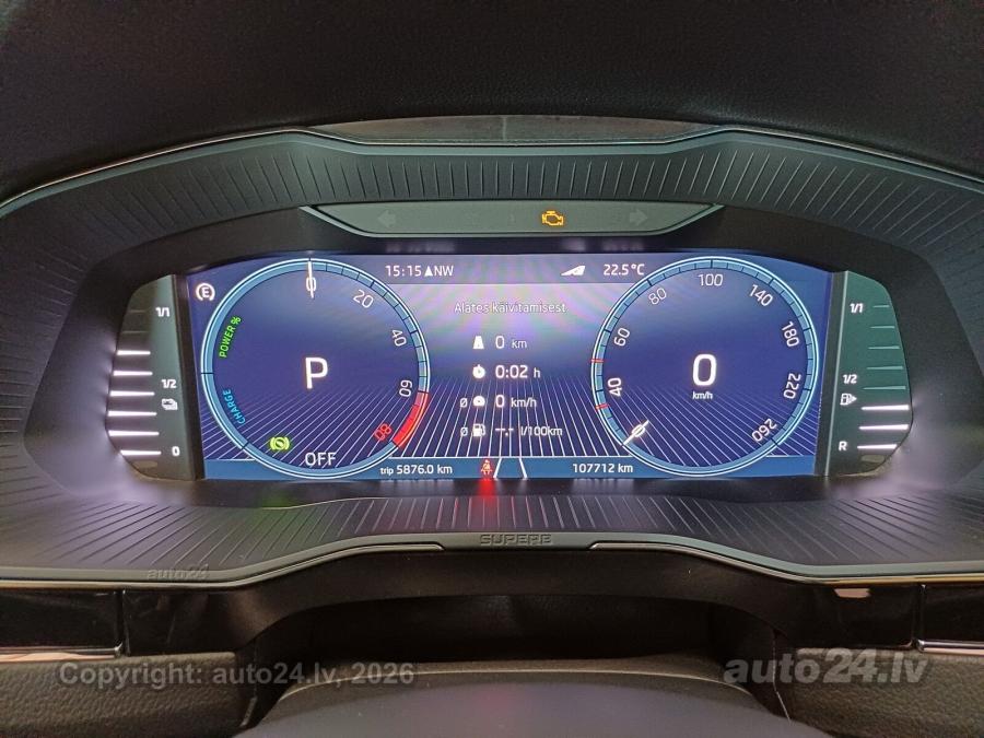 Black Skoda SuperB 2021 in Tallinn, with an engine capacity of 1.40 L and mileage of 108 thousand km for 23900 €, photo 13 on AUTOMOTO.COM.LV