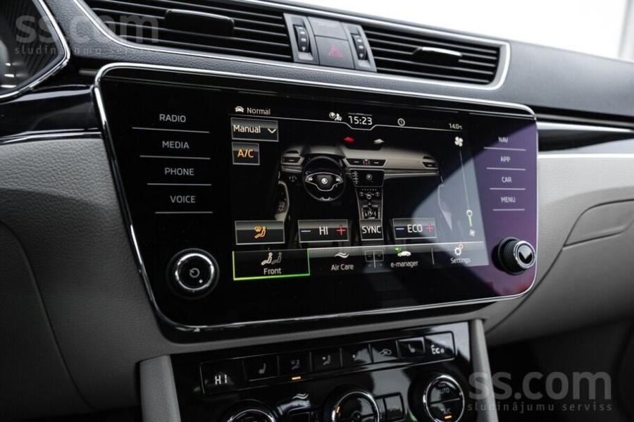 Black Skoda SuperB 2022 in Riga, with an engine capacity of 1.40 L and mileage of 81 thousand km for 24200 €, photo 29 on AUTOMOTO.COM.LV