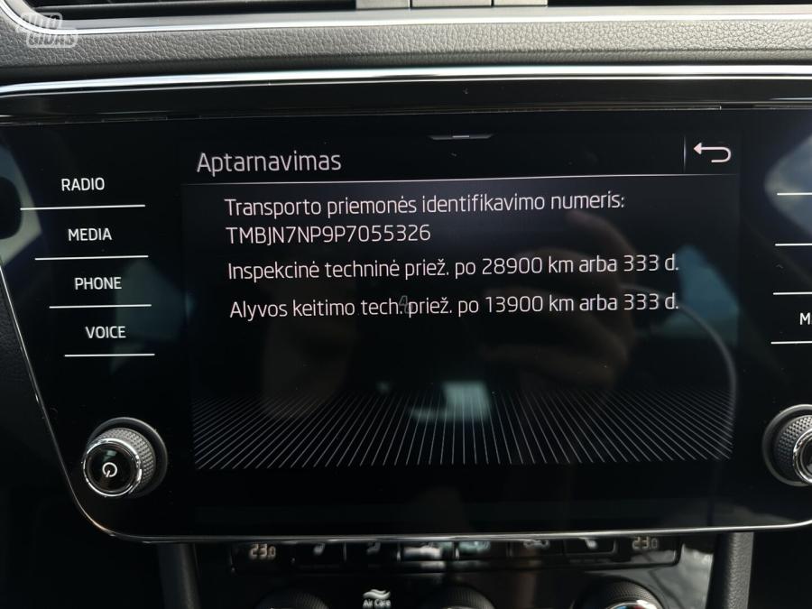 Black Skoda SuperB 2023 in Avizieniai, with an engine capacity of 1.50 L and mileage of 35 thousand km for 21950 €, photo 16 on AUTOMOTO.COM.LV