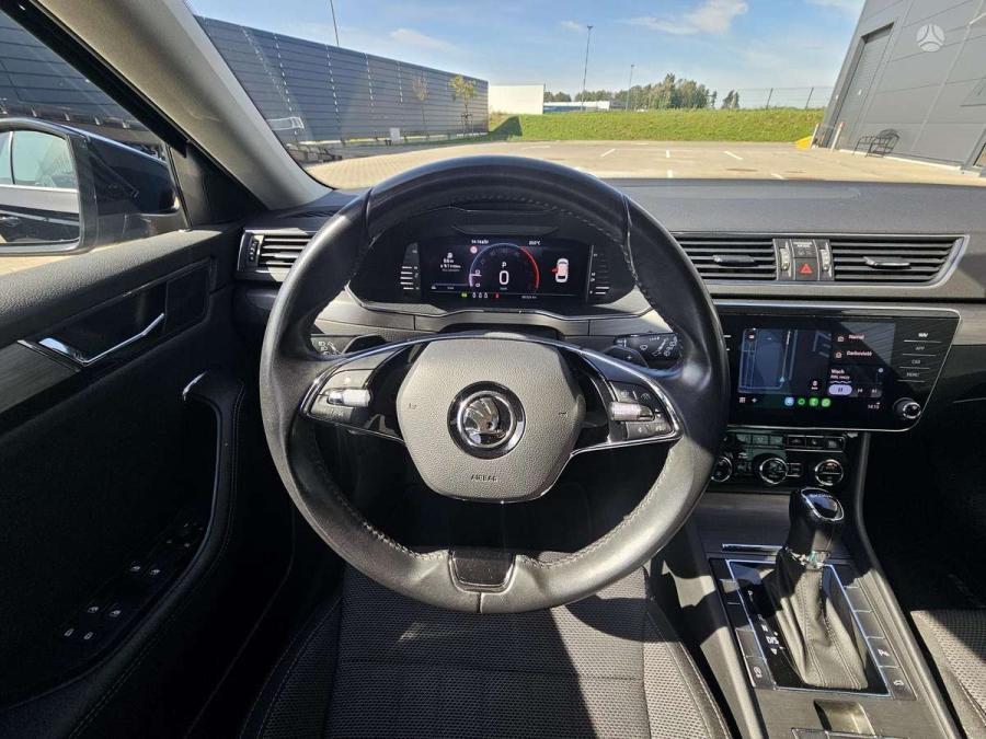 Black Skoda SuperB 2023 in Vilnius, with an engine capacity of 2.00 L and mileage of 88 thousand km for 23990 €, photo 9 on AUTOMOTO.COM.LV