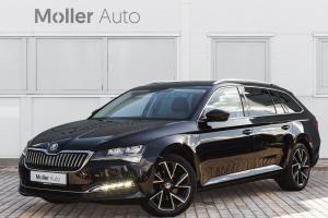 Black Skoda SuperB 2023 in Ventspils, with an engine capacity of 2.00 L and mileage of 126 thousand km for 23300 €, photo  on AUTOMOTO.COM.LV