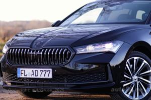 Melns Skoda SuperB 2024 Tallina, ar dzinēja tilpumu 2.00 L un nobraukumu 27 tūkst. km par 44900 €, foto  vietnē AUTOMOTO.COM.LV