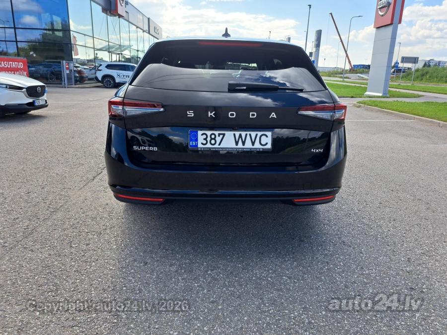 Black Skoda SuperB 2024 in Tallinn, with an engine capacity of 2.00 L and mileage of 23 thousand km for 38680 €, photo 5 on AUTOMOTO.COM.LV