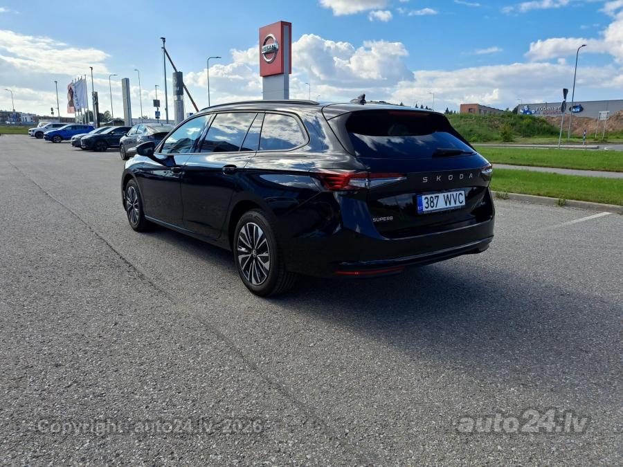 Black Skoda SuperB 2024 in Tallinn, with an engine capacity of 2.00 L and mileage of 23 thousand km for 38680 €, photo 6 on AUTOMOTO.COM.LV