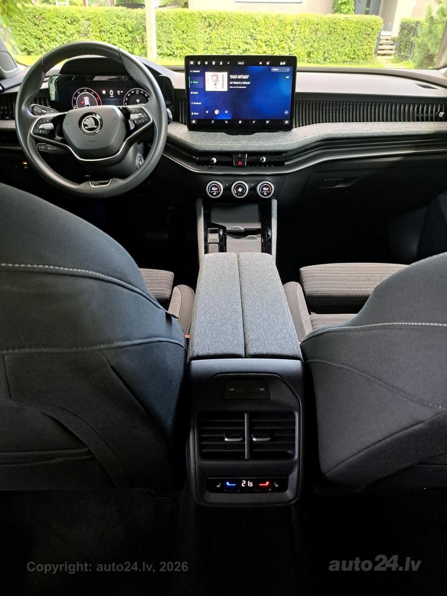 Black Skoda SuperB 2024 in Tallinn, with an engine capacity of 2.00 L and mileage of 23 thousand km for 38680 €, photo 15 on AUTOMOTO.COM.LV