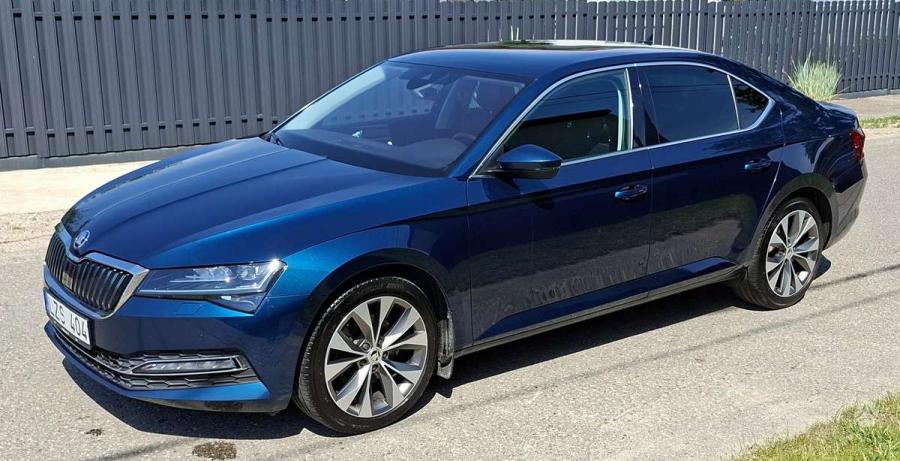 Blue Skoda SuperB 2021 in Vilnius, with an engine capacity of 1.50 L and mileage of 102 thousand km for 20500 €, photo 3 on AUTOMOTO.COM.LV