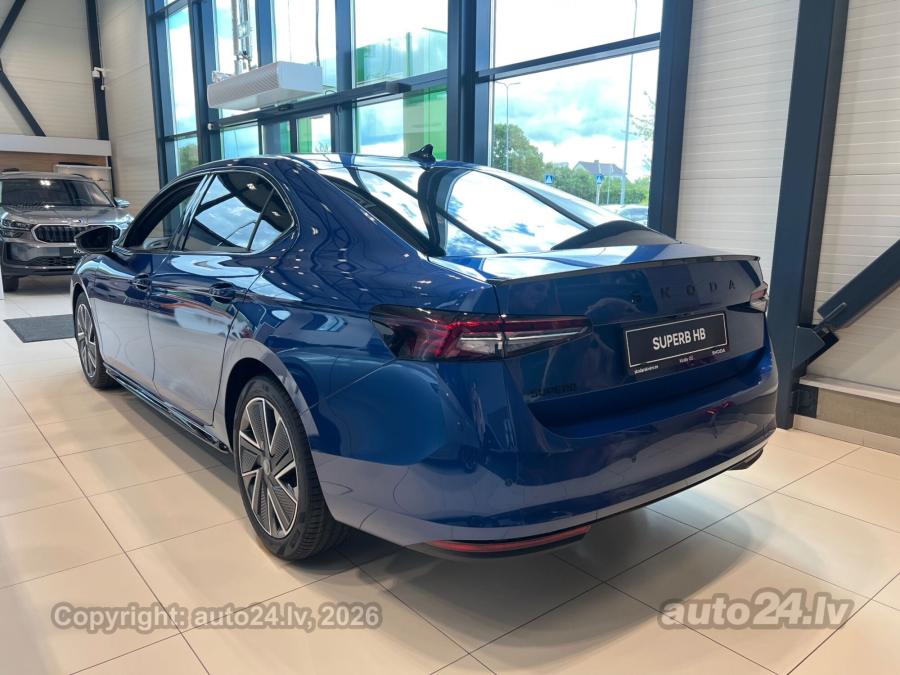Blue Skoda SuperB 2026 in Rakvere, with an engine capacity of 2.00 L and mileage of 6 thousand km for 47100 €, photo 5 on AUTOMOTO.COM.LV