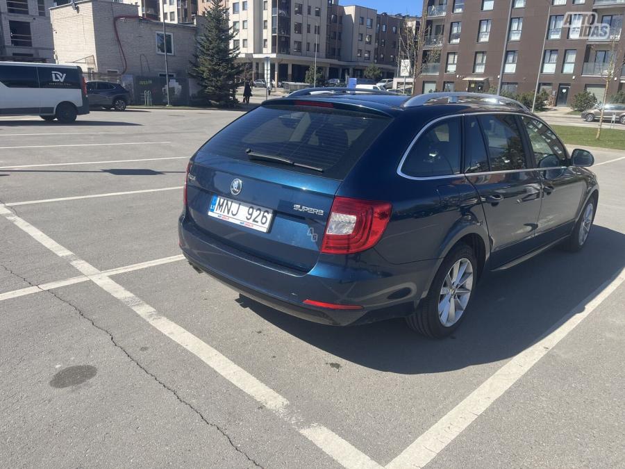 Blue Skoda SuperB 2014 in Vilnius, with an engine capacity of 2.00 L and mileage of 277 thousand km for 6200 €, photo 8 on AUTOMOTO.COM.LV