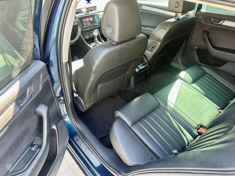 Blue Skoda SuperB 2018 in Siauliai, with an engine capacity of 1.60 L and mileage of 234 thousand km for 11200 €, photo 27 on AUTOMOTO.COM.LV