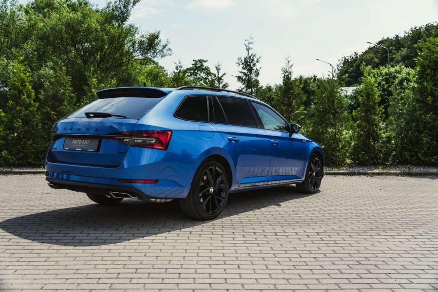 Blue Skoda SuperB 2020 in Klaipeda, with an engine capacity of 1.98 L and mileage of 62 thousand km for 25555 €, photo 4 on AUTOMOTO.COM.LV