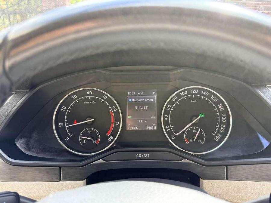 Brown Skoda SuperB 2016 in Vilnius, with an engine capacity of 1.98 L and mileage of 153 thousand km for 12500 €, photo 14 on AUTOMOTO.COM.LV