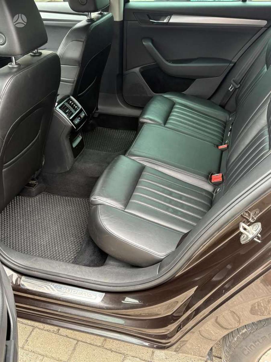 Brown Skoda SuperB 2016 in Vilnius, with an engine capacity of 1.97 L and mileage of 249 thousand km for 9800 €, photo 9 on AUTOMOTO.COM.LV