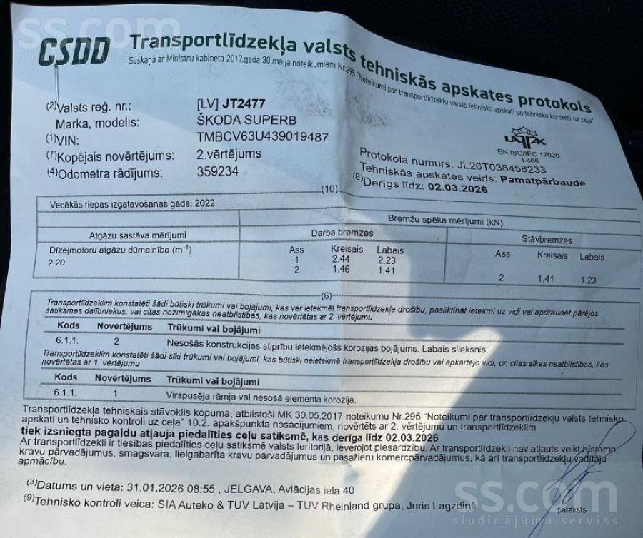 Зеленый Шкода Суперб 2003 в Рига, объемом двигателя 2.50 л и пробегом 400 тыс. км за 600 €, фото 6 на AUTOMOTO.COM.LV