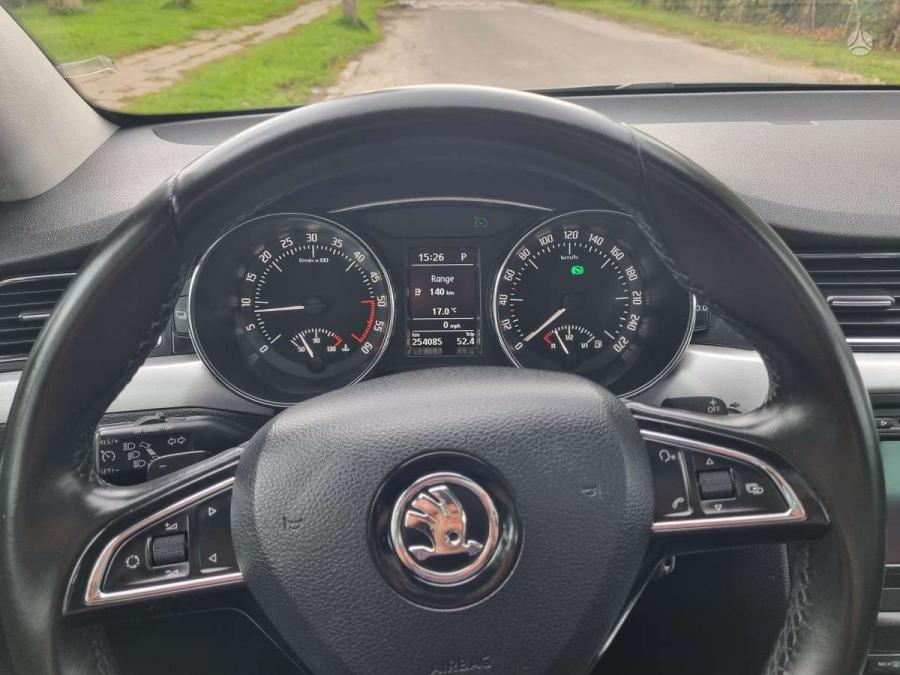 Grey Skoda SuperB 2015 in Vilnius, with an engine capacity of 1.97 L and mileage of 254 thousand km for 7700 €, photo 20 on AUTOMOTO.COM.LV