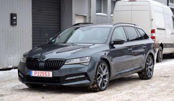 Grey Skoda SuperB 2021 in Vilnius, with an engine capacity of 1.97 L and mileage of 214 thousand km for 22450 €, photo 2 on AUTOMOTO.COM.LV
