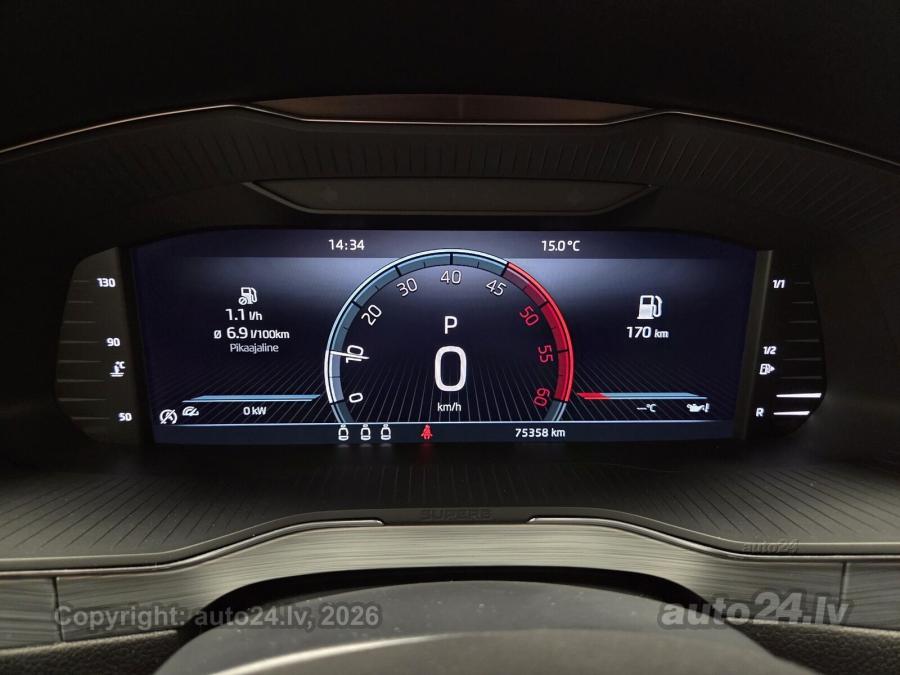 Серый Шкода Суперб 2023 в Таллин, объемом двигателя 2.00 л и пробегом 75 тыс. км за 25900 €, фото 15 на AUTOMOTO.COM.LV