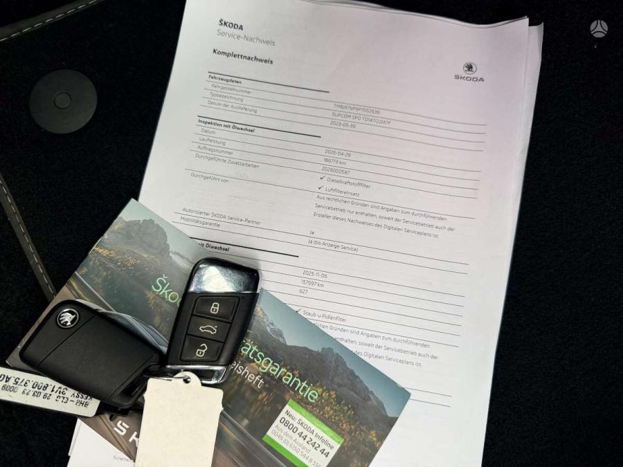 Grey Skoda SuperB 2023 in Vilnius, with an engine capacity of 1.97 L and mileage of 191 thousand km for 20900 €, photo 18 on AUTOMOTO.COM.LV
