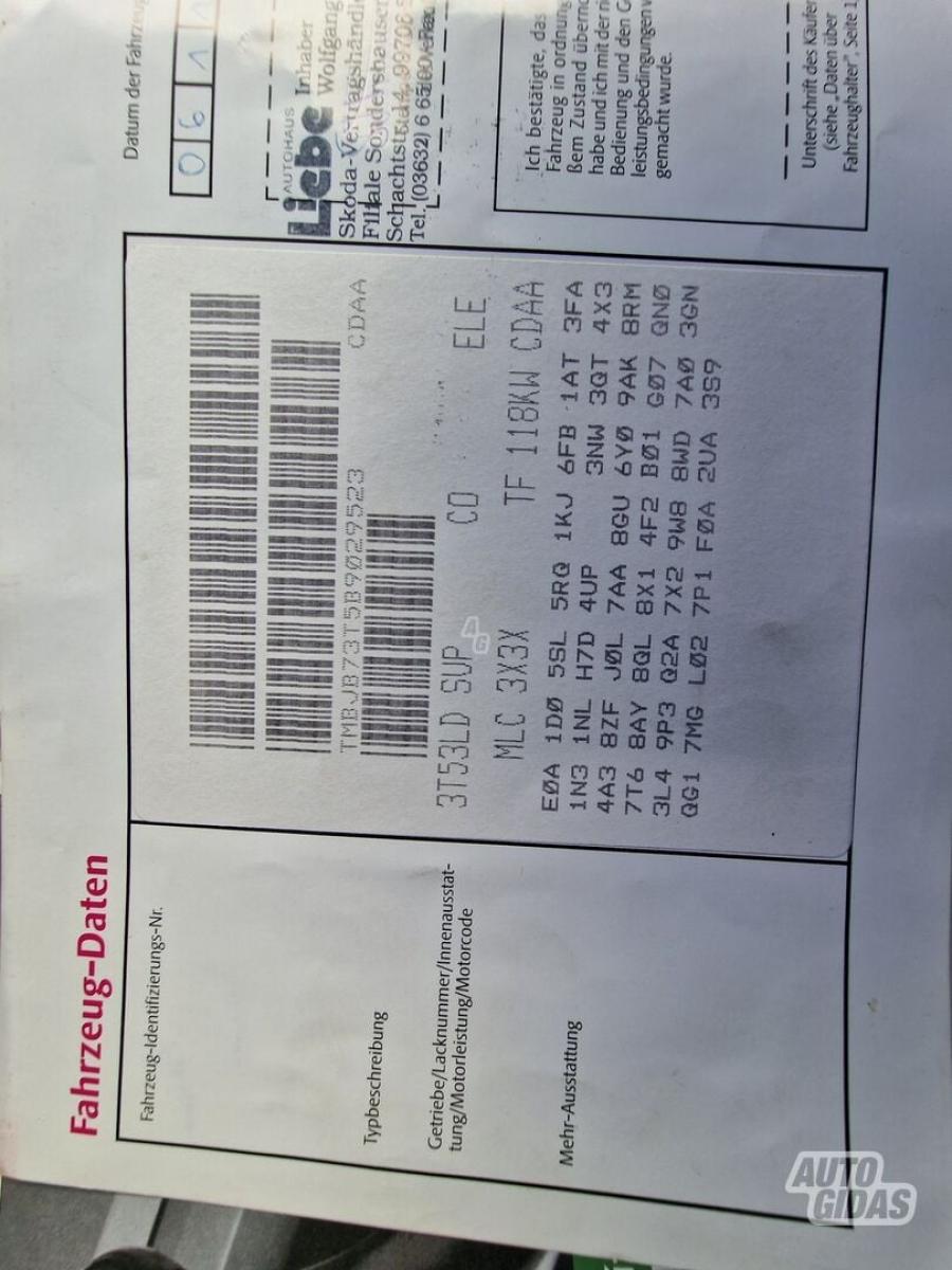 Шкода Суперб 2011 в Вильнюс, объемом двигателя 1.80 л и пробегом 240 тыс. км за 5590 €, фото 19 на AUTOMOTO.COM.LV