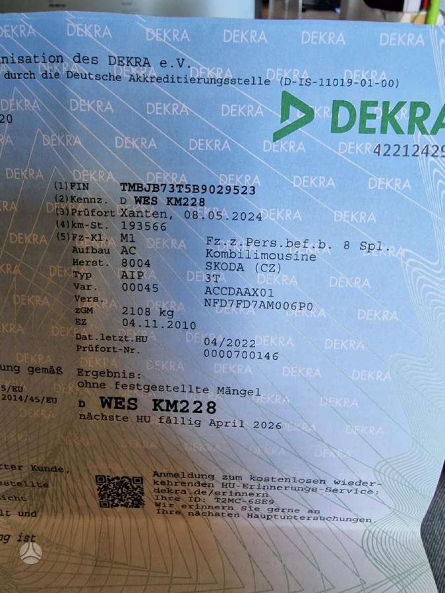 Шкода Суперб 2011 в Вильнюс, объемом двигателя 1.80 л и пробегом 226 тыс. км за 5590 €, фото 18 на AUTOMOTO.COM.LV