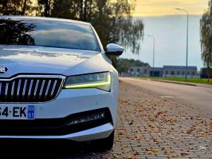 White Skoda SuperB 2022 in Taurage, with an engine capacity of 1.97 L and mileage of 183 thousand km for 14800 €, photo 9 on AUTOMOTO.COM.LV