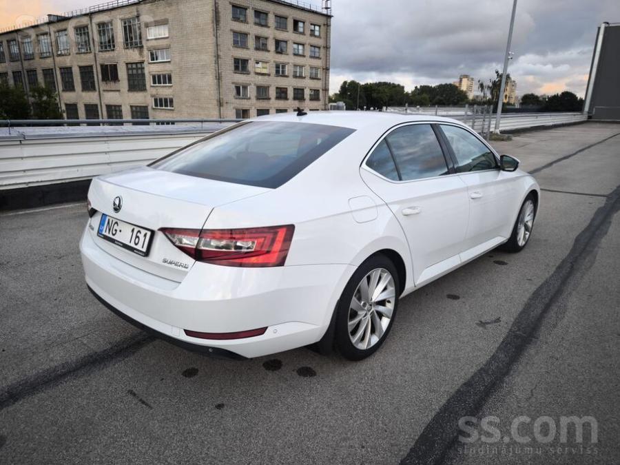White Skoda SuperB 2015 in Riga, with an engine capacity of 2.00 L and mileage of 180 thousand km for 12800 €, photo 1 on AUTOMOTO.COM.LV