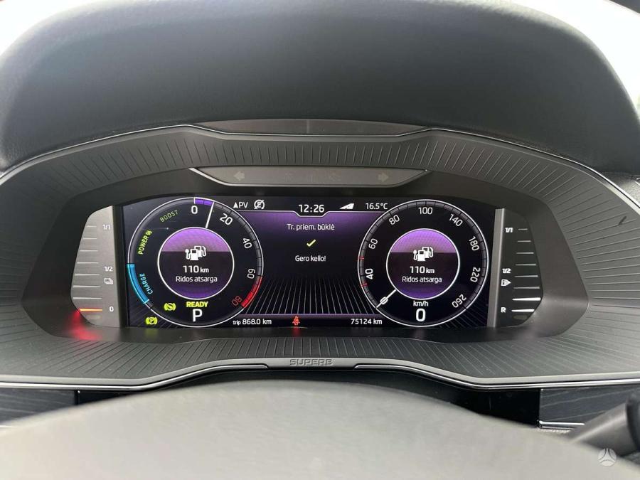 White Skoda SuperB 2020 in Klaipeda, with an engine capacity of 1.40 L and mileage of 75 thousand km for 21800 €, photo 28 on AUTOMOTO.COM.LV