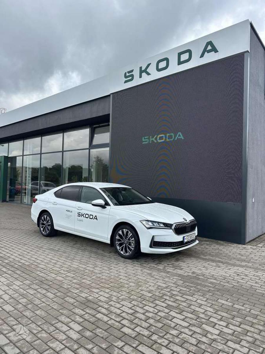 White Skoda SuperB 2026 in Klaipeda, with an engine capacity of 1.50 L and mileage of 5 thousand km for 39950 €, photo 3 on AUTOMOTO.COM.LV