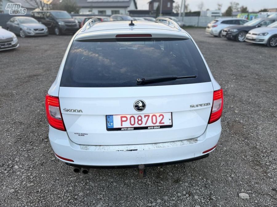 White Skoda SuperB 2015 in Kaunas, with an engine capacity of 1.60 L and mileage of 215 thousand km for 5450 €, photo 9 on AUTOMOTO.COM.LV