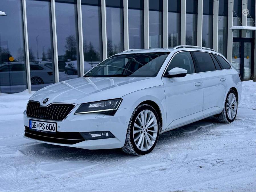 White Skoda SuperB 2016 in Vilnius, with an engine capacity of 1.97 L and mileage of 198 thousand km for 14990 €, photo 1 on AUTOMOTO.COM.LV