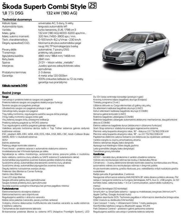 Balts Skoda SuperB 2019 Viļņa, ar dzinēja tilpumu 1.80 L un nobraukumu 89 tūkst. km par 19500 €, foto 13 vietnē AUTOMOTO.COM.LV