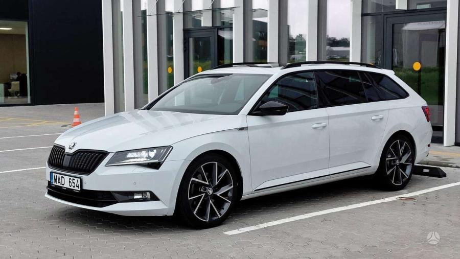 White Skoda SuperB 2019 in Vilnius, with an engine capacity of 1.97 L and mileage of 323 thousand km for 12500 €, photo 9 on AUTOMOTO.COM.LV