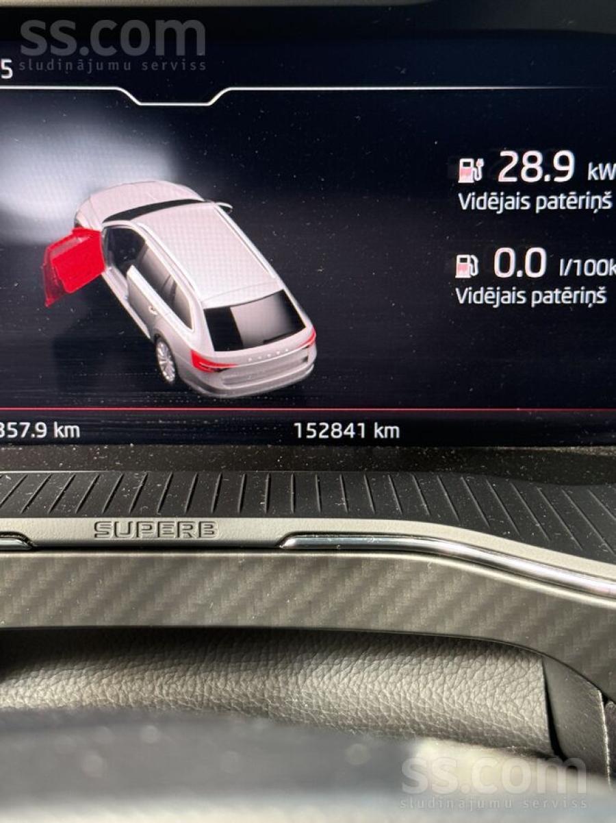 White Skoda SuperB 2021 in Bauska, with an engine capacity of 1.40 L and mileage of 153 thousand km for 21900 €, photo 25 on AUTOMOTO.COM.LV