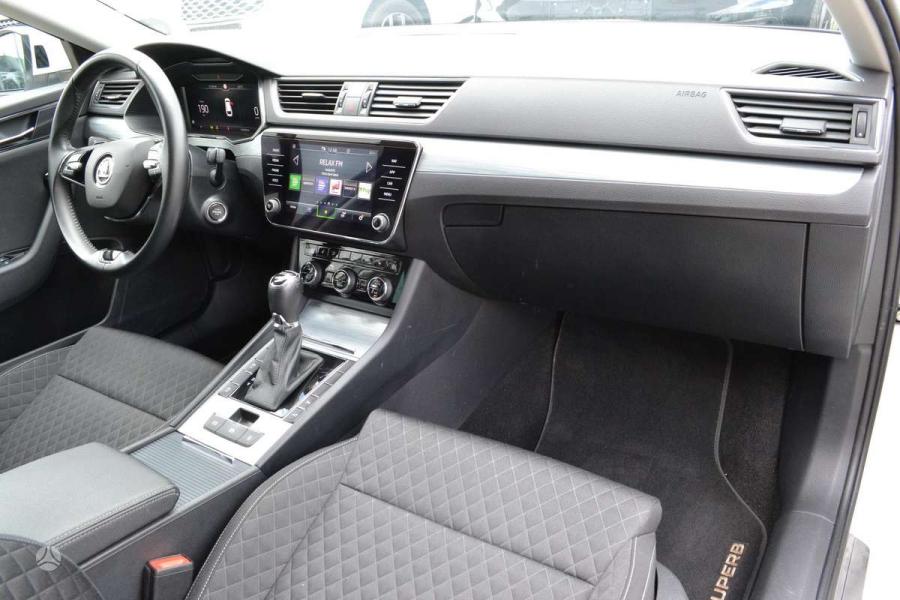 White Skoda SuperB 2021 in Vilnius, with an engine capacity of 1.97 L and mileage of 122 thousand km for 19000 €, photo 34 on AUTOMOTO.COM.LV