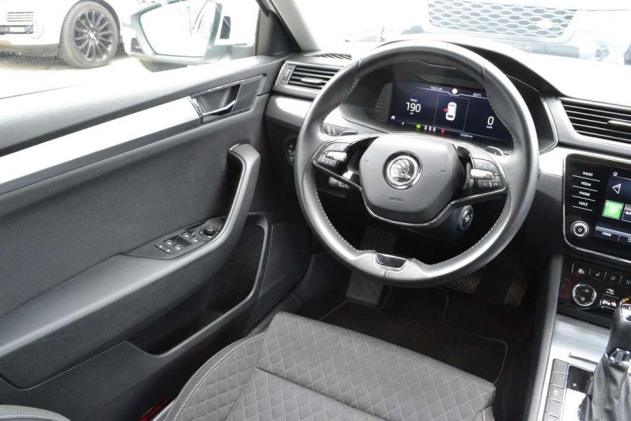 White Skoda SuperB 2021 in Vilnius, with an engine capacity of 1.97 L and mileage of 122 thousand km for 19000 €, photo 36 on AUTOMOTO.COM.LV