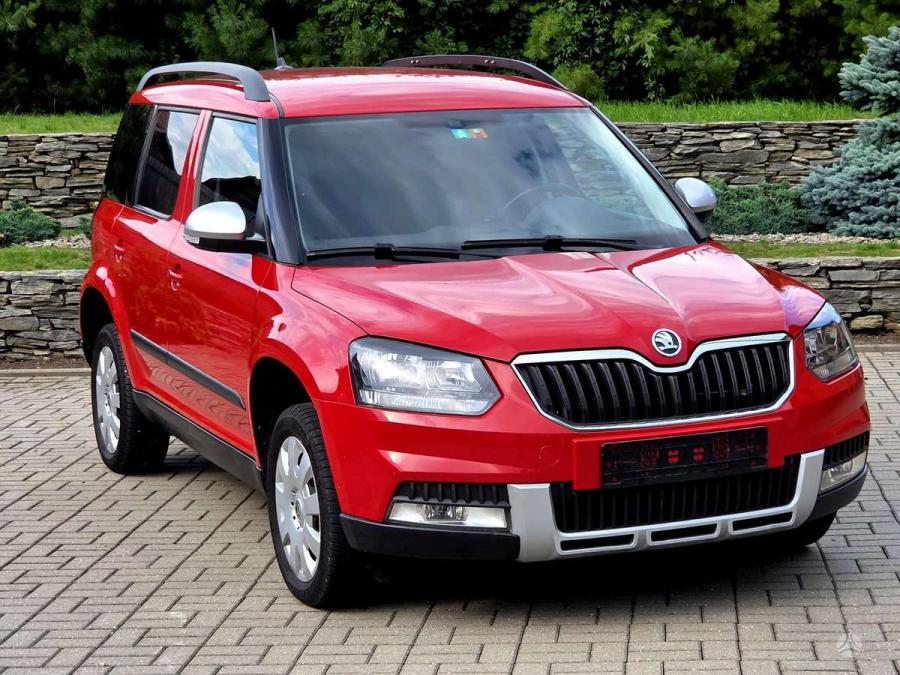 Red Skoda Yeti 2014 in Kedainiai, with an engine capacity of 1.97 L and mileage of 286 thousand km for 7750 €, photo 1 on AUTOMOTO.COM.LV