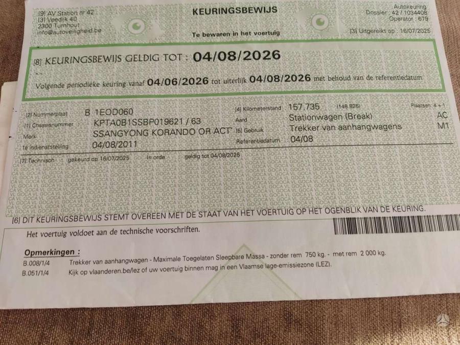 Черный Cанг Йонг Корандо 2011 в Пакруойис, объемом двигателя 2.00 л и пробегом 163 тыс. км за 3250 €, фото 30 на AUTOMOTO.COM.LV