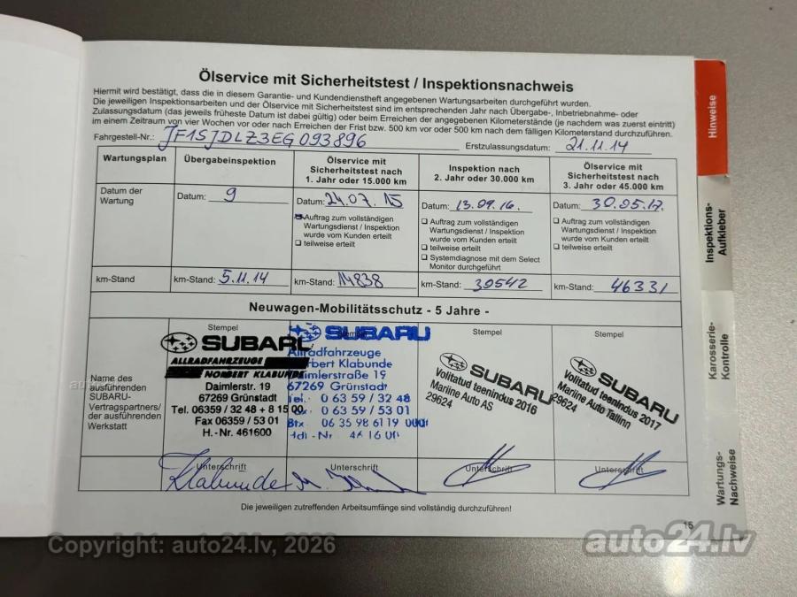 Smilšu krāsa Subaru Forester 2014 Tallina, ar dzinēja tilpumu 2.00 L un nobraukumu 164 tūkst. km par 8495 €, foto 22 vietnē AUTOMOTO.COM.LV