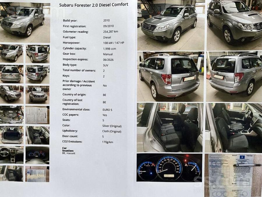 Субару Форестер 2010 в Рига, объемом двигателя 2.00 л и пробегом 254 тыс. км за 4400 €, фото 28 на AUTOMOTO.COM.LV