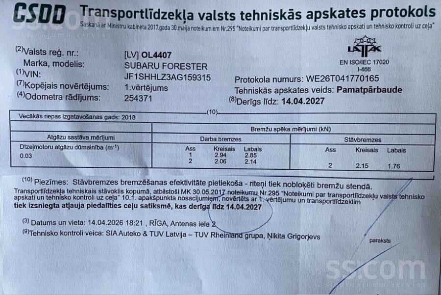 Субару Форестер 2010 в Рига, объемом двигателя 2.00 л и пробегом 254 тыс. км за 4400 €, фото 32 на AUTOMOTO.COM.LV