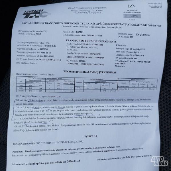 Субару Форестер 2011 в Пагегяй, объемом двигателя 2.00 л и пробегом 208 тыс. км за 4500 €, фото 1 на AUTOMOTO.COM.LV