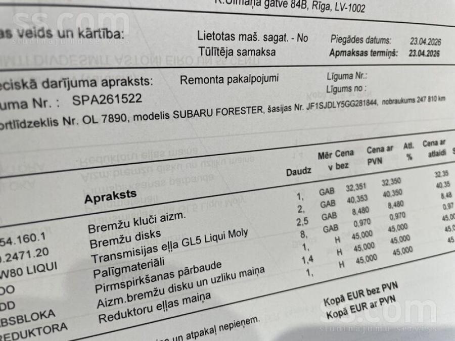 Zaļš Subaru Forester 2016 Rīga, ar dzinēja tilpumu 2.00 L un nobraukumu 248 tūkst. km par 11500 €, foto 24 vietnē AUTOMOTO.COM.LV