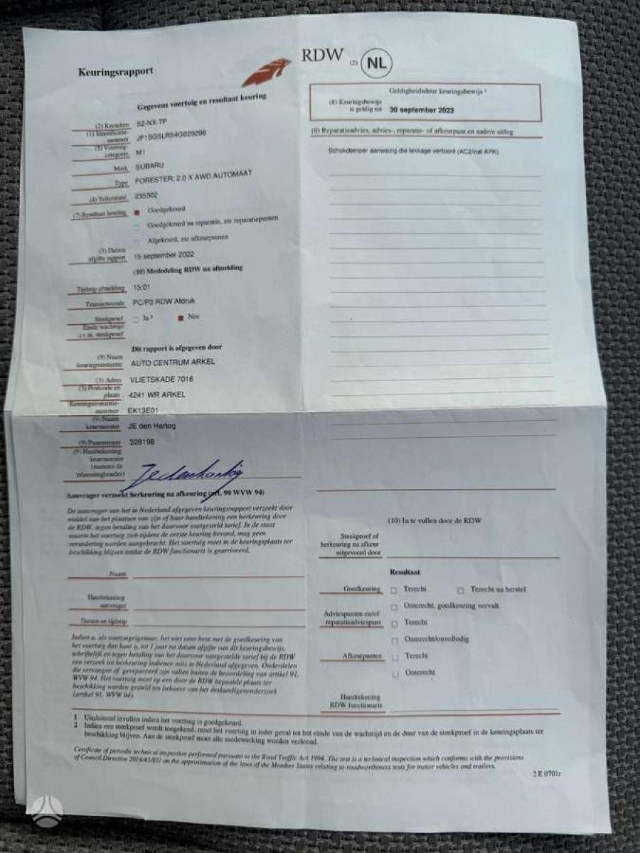 Серый Субару Форестер 2004 в Утена, объемом двигателя 1.99 л и пробегом 310 тыс. км за 3950 €, фото 30 на AUTOMOTO.COM.LV