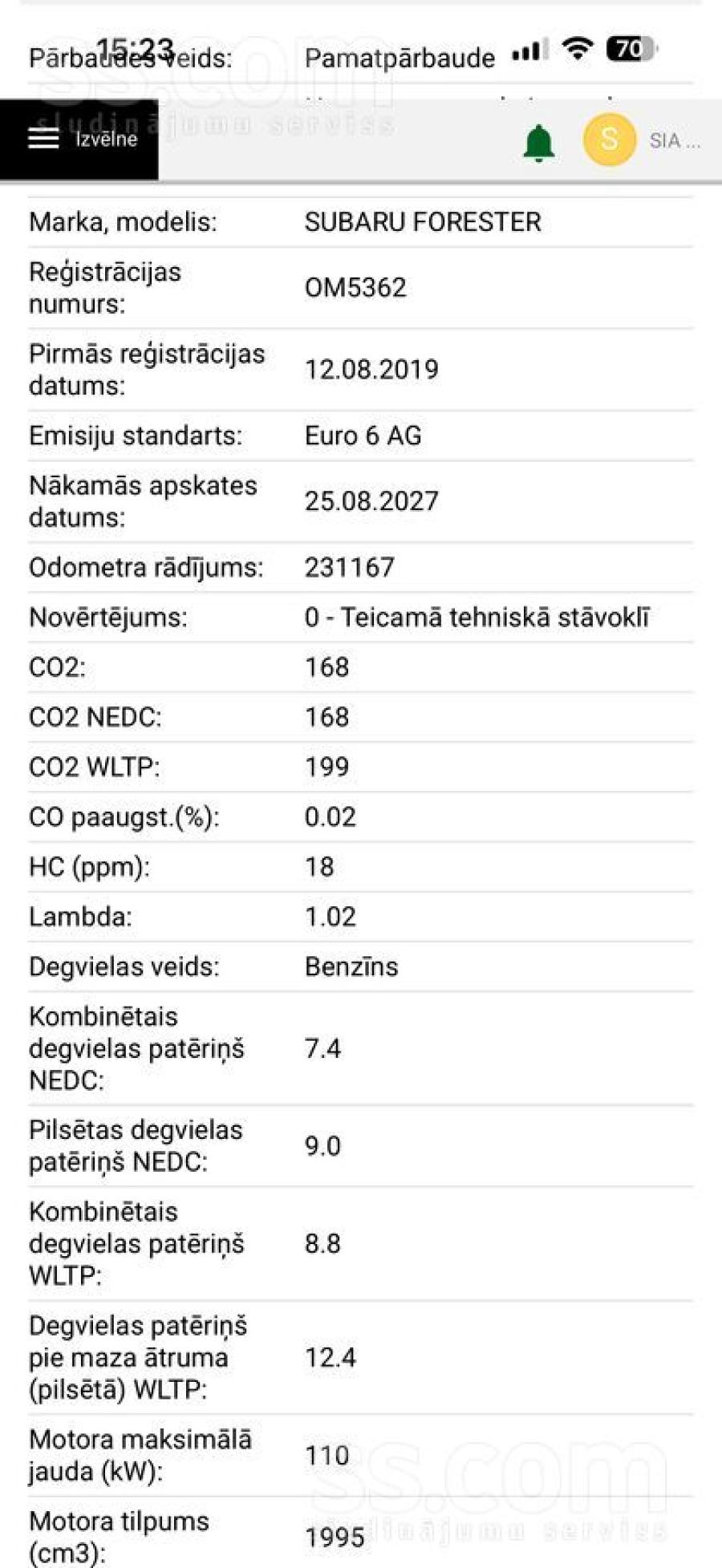 Pelēks Subaru Forester 2019 Rīga, ar dzinēja tilpumu 2.00 L un nobraukumu 260 tūkst. km par 13500 €, foto 32 vietnē AUTOMOTO.COM.LV