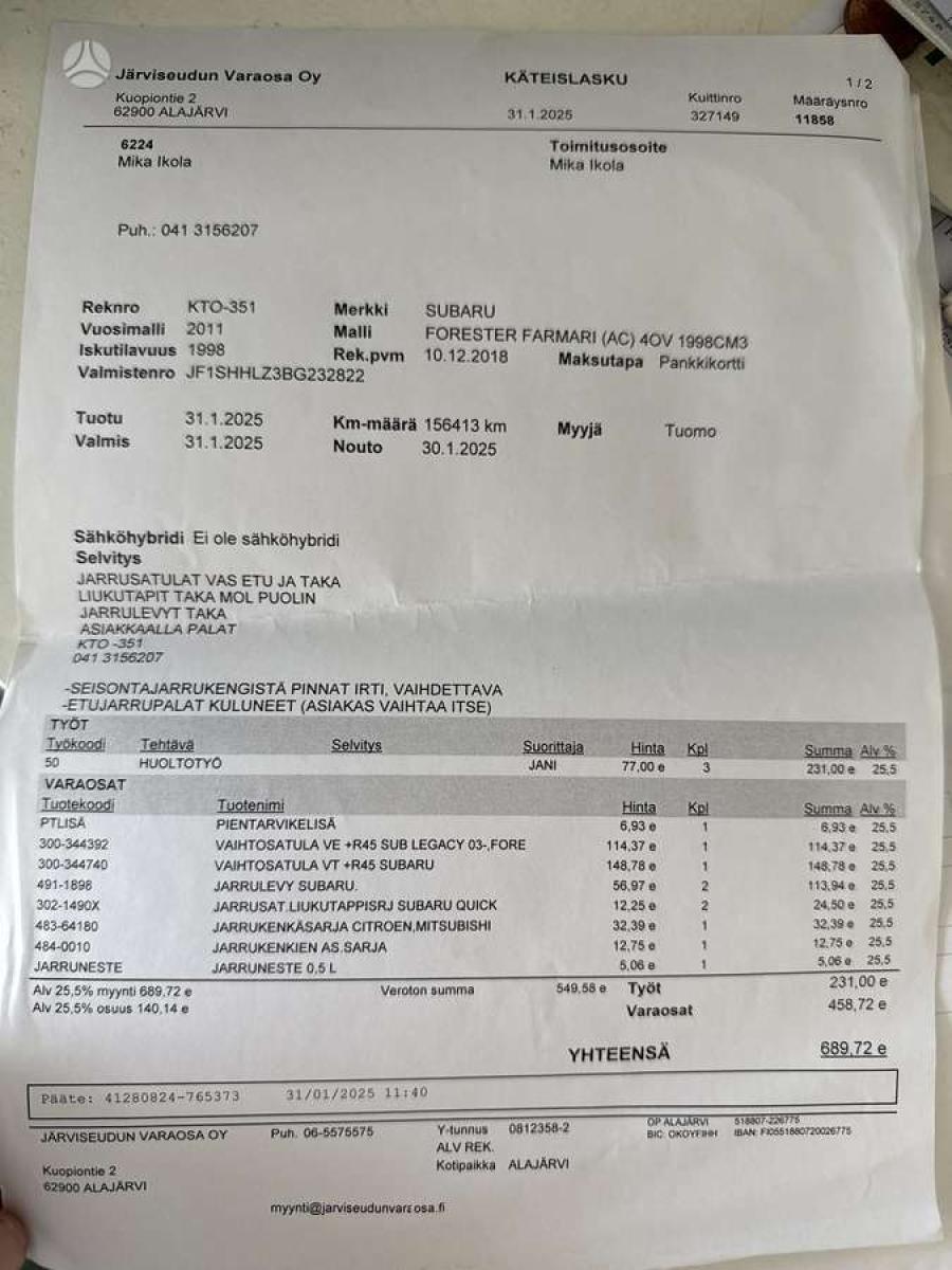 Balts Subaru Forester 2011 Kauņa, ar dzinēja tilpumu 2.00 L un nobraukumu 173 tūkst. km par 3900 €, foto 14 vietnē AUTOMOTO.COM.LV